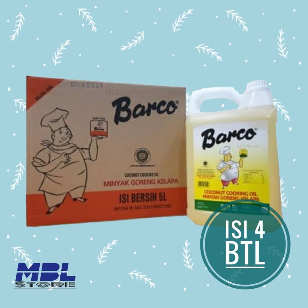 Jual Minyak Barco 5 Liter Goreng Kelapa Dus isi 4 Pcs | Shopee Indonesia