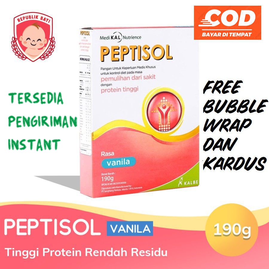 Jual Peptisol Vanila 190 gram Nutrisi Tinggi Protein TERBARU MURAH FREE ...