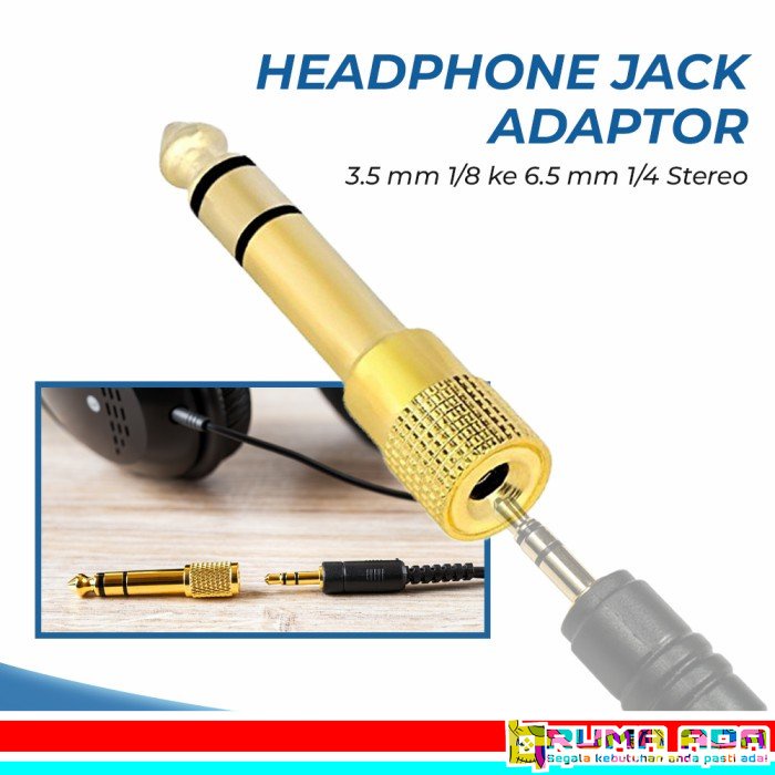Jual JACK ADAPTOR 3.5 mm TO 6.5 mm STEREO JACK MIC MINI KE MIC BESAR ...