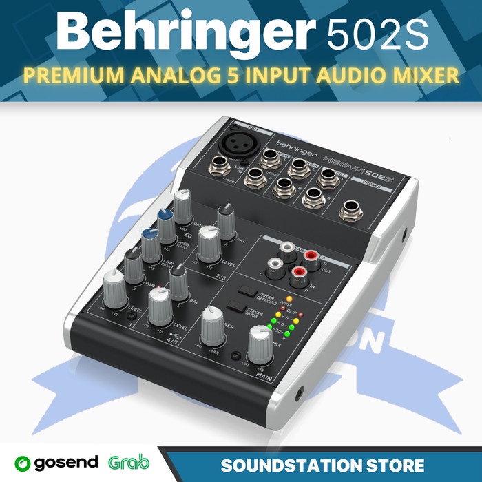 Jual BEHRINGER XENYX 502S Premium Analog 5 Input Audio Mixer | 502USB ...