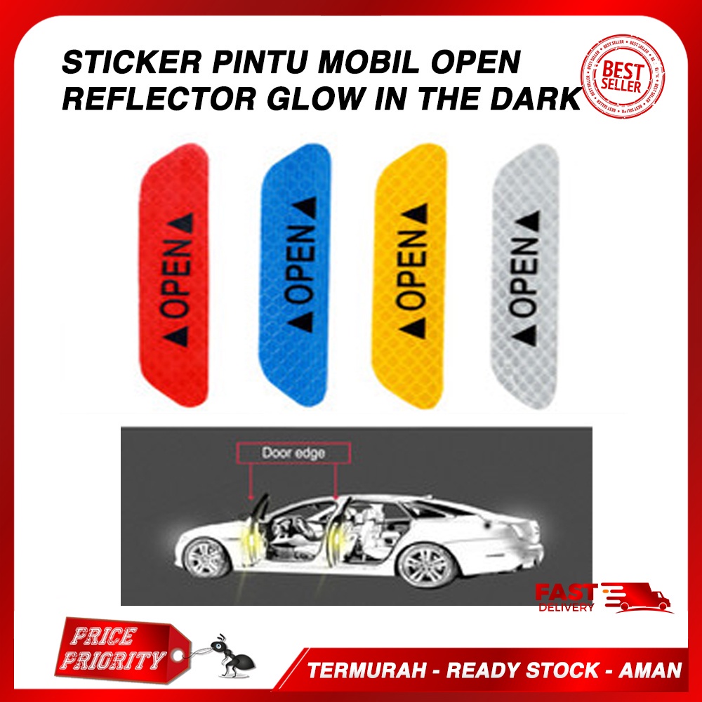 Jual Stiker Pintu Mobil OPEN Sticker Pintu Terbuka Door Warning ...