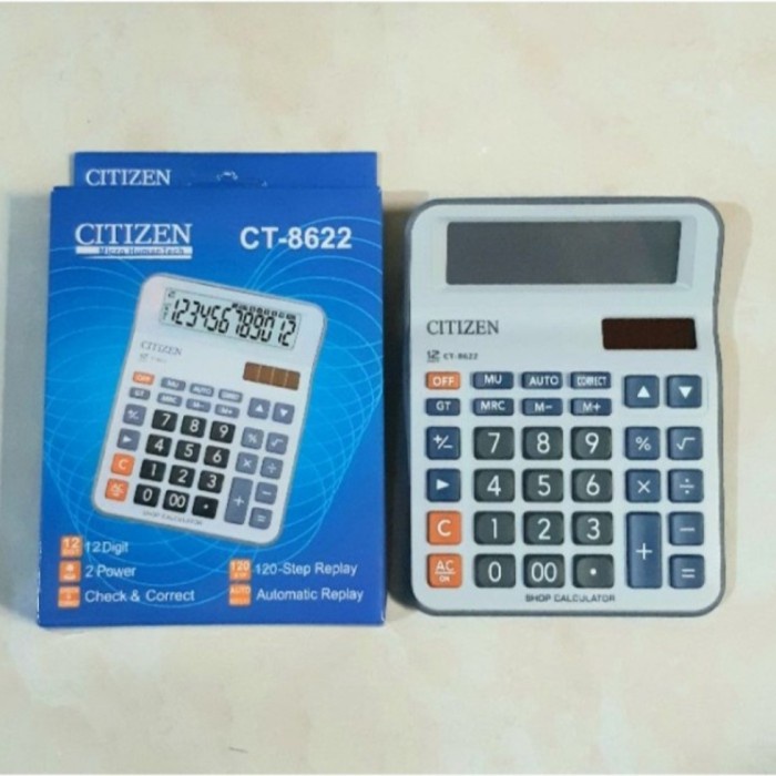 Jual CALCULATOR CT-8622 CHECK & CORRECT 12 Digit - Kalkulator Meja CT ...