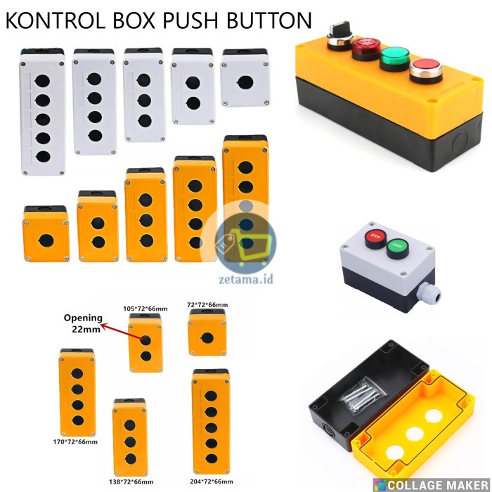 Jual Kontrol Box Push Button Control Box Kotak Tombol Emergency 22mm ...