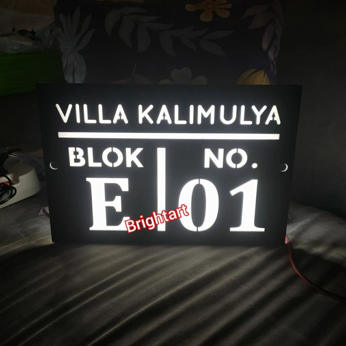 Jual Nomor rumah lampu led Series-2 Ukuran 30x20, Nomer rumah LED ...