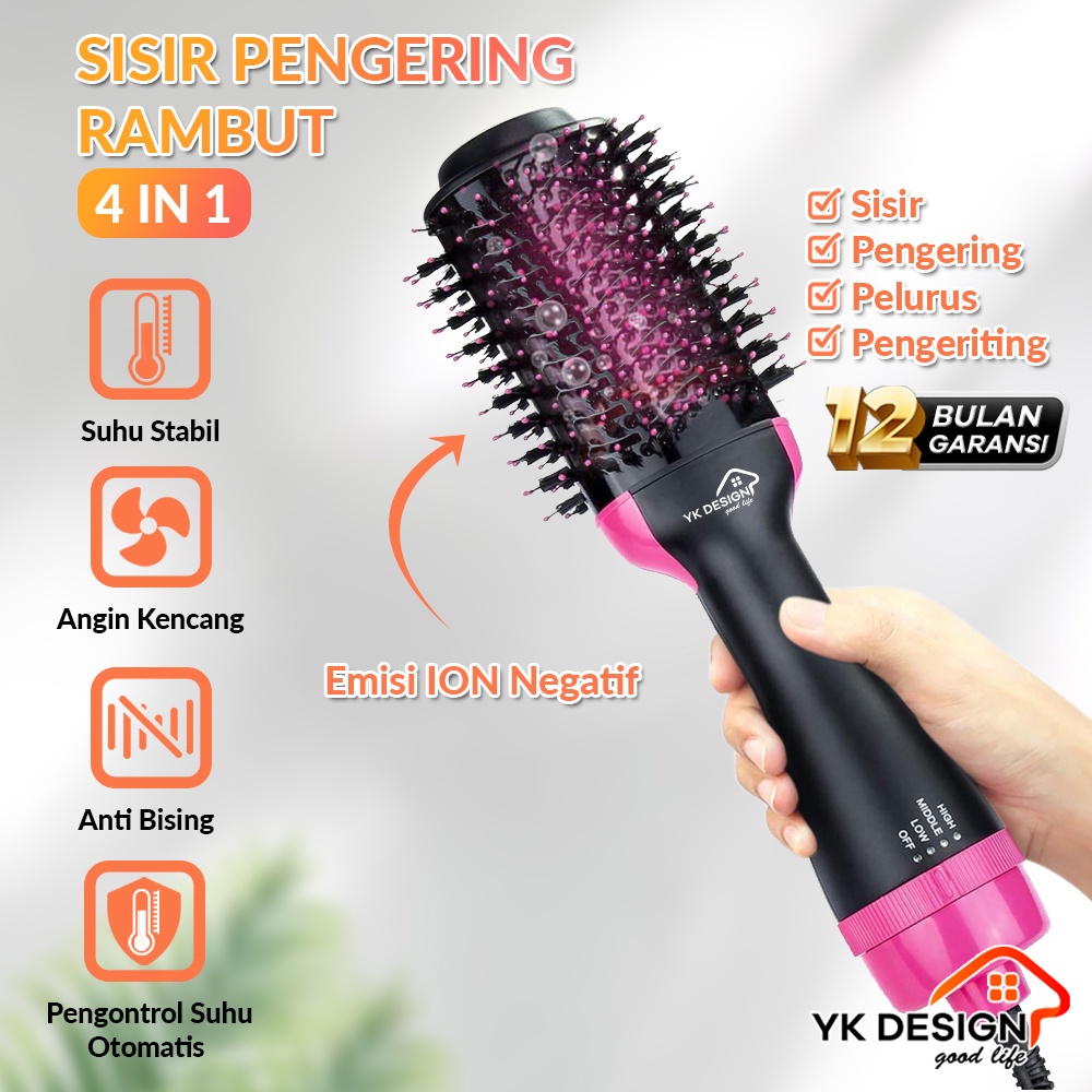 Jual One step brush hairdryer and styler (sisir pengering, pelurus ...