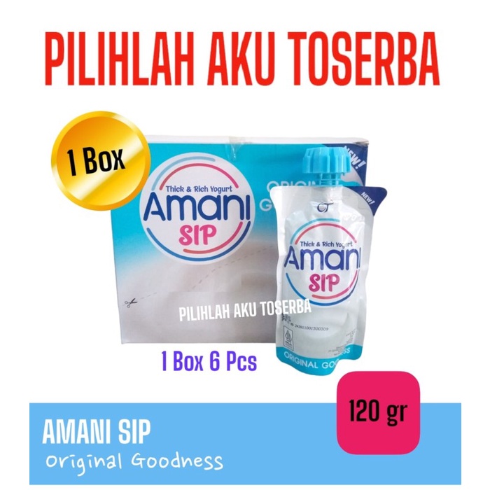Jual AMANI SIP Yogurt Drink ORIGINAL 120 gr - (HARGA 1 BOX isi 6 pouch) | Shopee Indonesia
