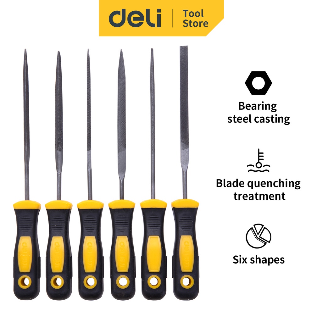 Jual Deli Mini File / Set Alat Kikir Besi 6Pcs 3x140mm - kecil - 1 set ...