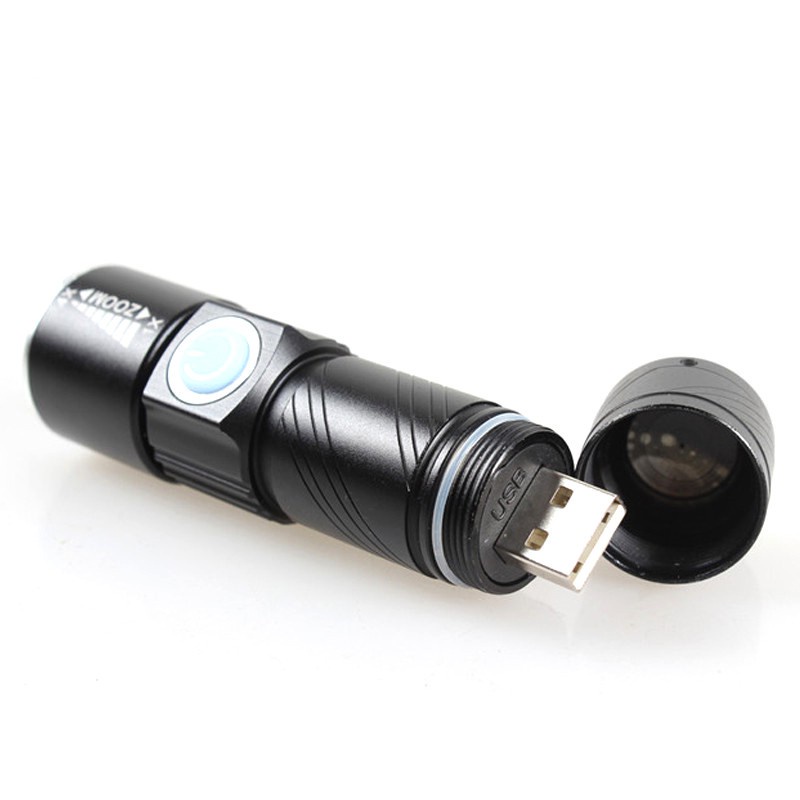 Jual Senter LED Mini USB Rechargeable Flashlight Q5 LED 2000 Lumens ...