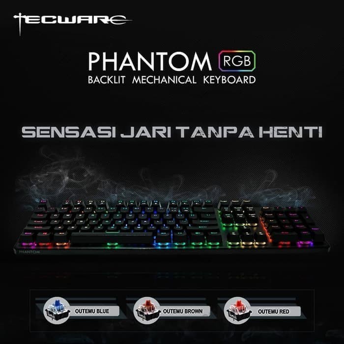 Jual Tecware Phantom 104 RGB Mechanical Keyboard - Outemu Brown ...