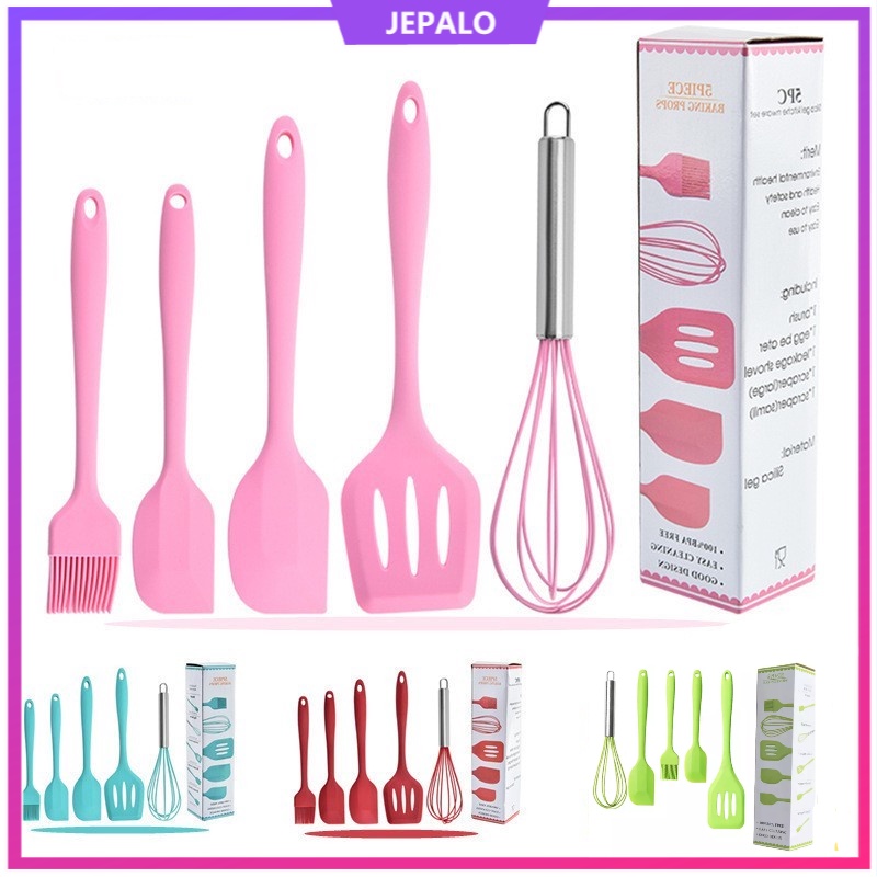 Jual Paket Set Spatula Masak 5 Pcs - Dilengkapi dengan Silikon Anti ...