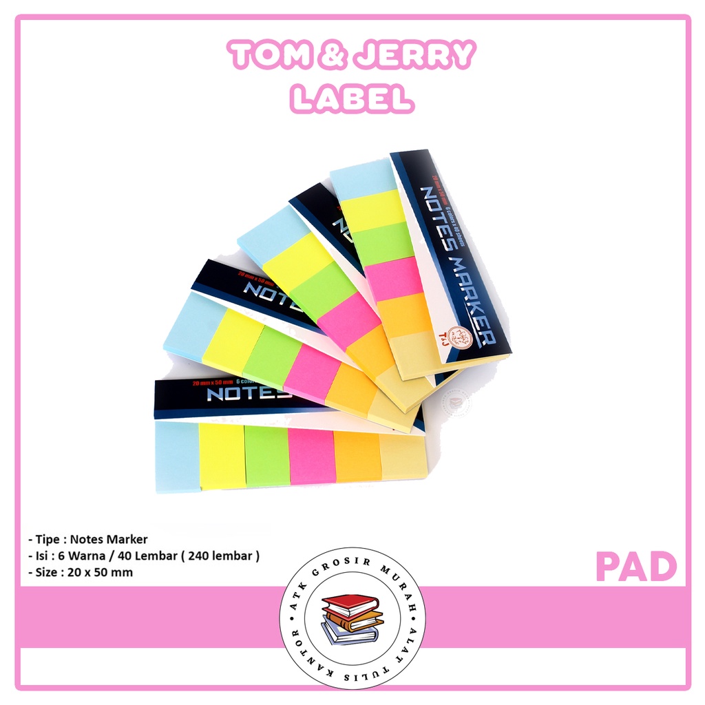 Jual TOM & JERRY - Notes Marker 20mmx50mm -Perpad | Shopee Indonesia
