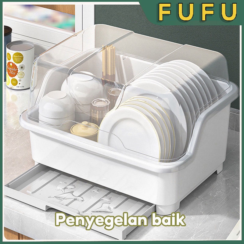 Jual FUFU Rak Piring Plastik Minimalis / Rak Piring Tertutup Wastafel ...