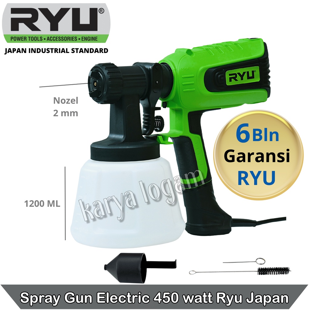 Jual TEKIRO RYU Spray GUN Elektrik ELECTRIC RSE800-2 PAINT ZOOM ...
