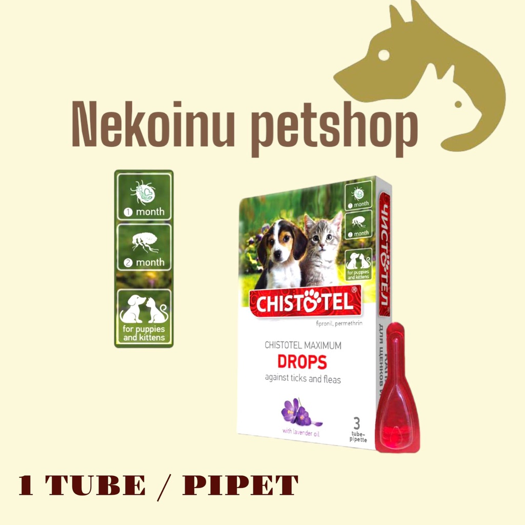 Jual Chistotel Maximum Drops Tetes Kutu Kitten & Puppy (1 TUBE ...