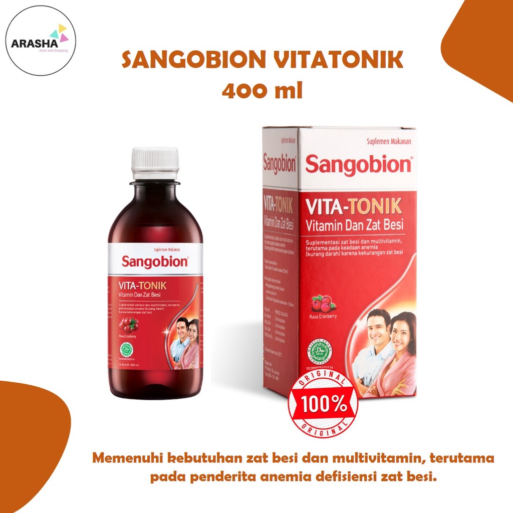 Jual SANGOBION VITATONIK 400 ML Suplemen Zat Besi Multivitamin Penambah ...