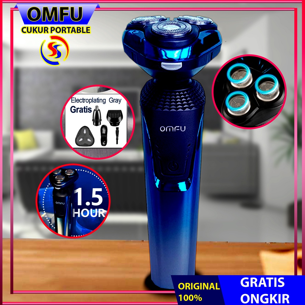 Jual OMFU Electric Alat Cukur Jenggot 3 in 1 Pria multifungsi alat ...