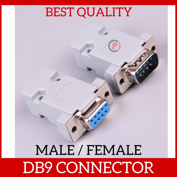 Jual DB9 9 Pin Connector Konektor Plus Cover Breakout Serial Port RS232 ...