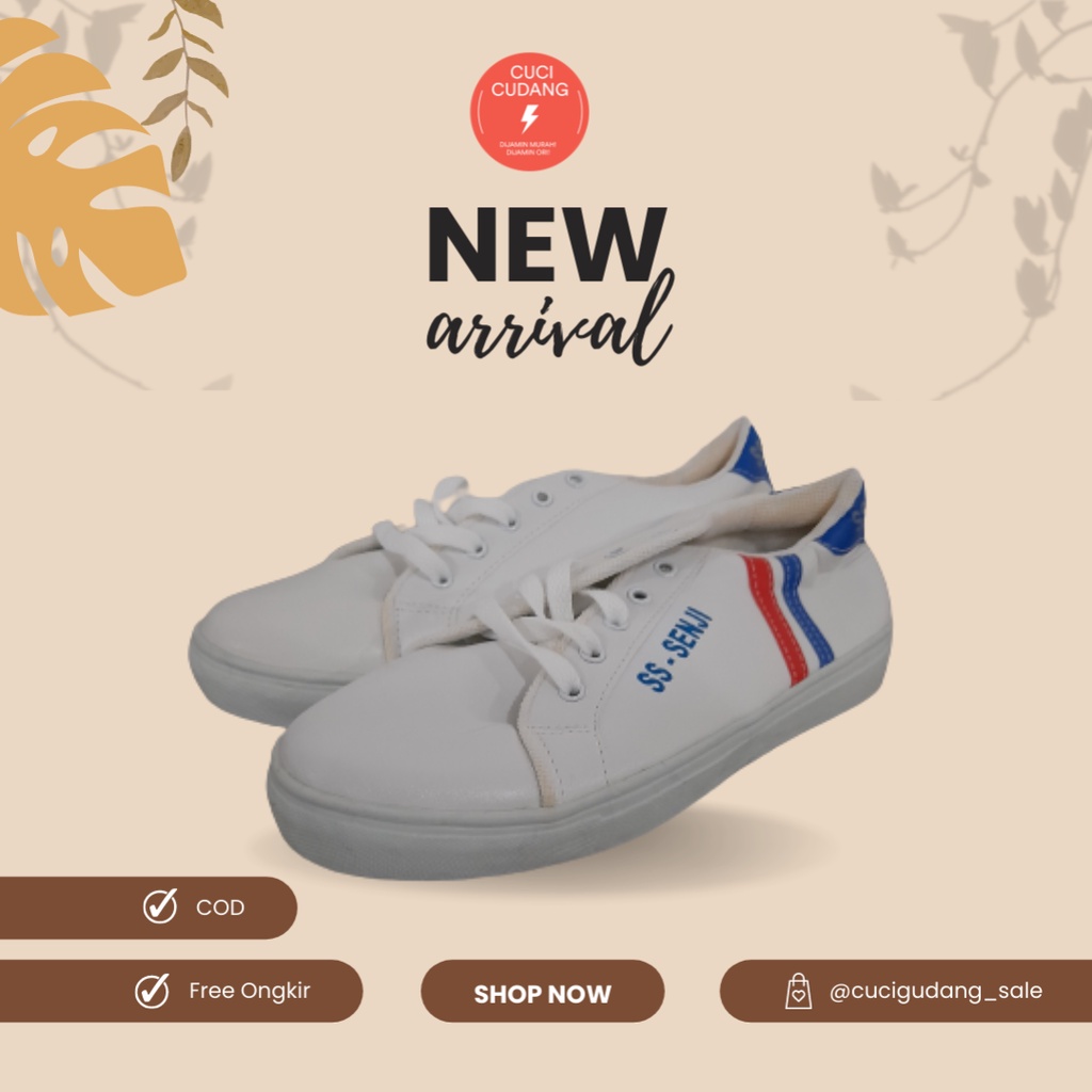 Jual SS Senji Sepatu Sneakers Pria Stripe White | Shopee Indonesia