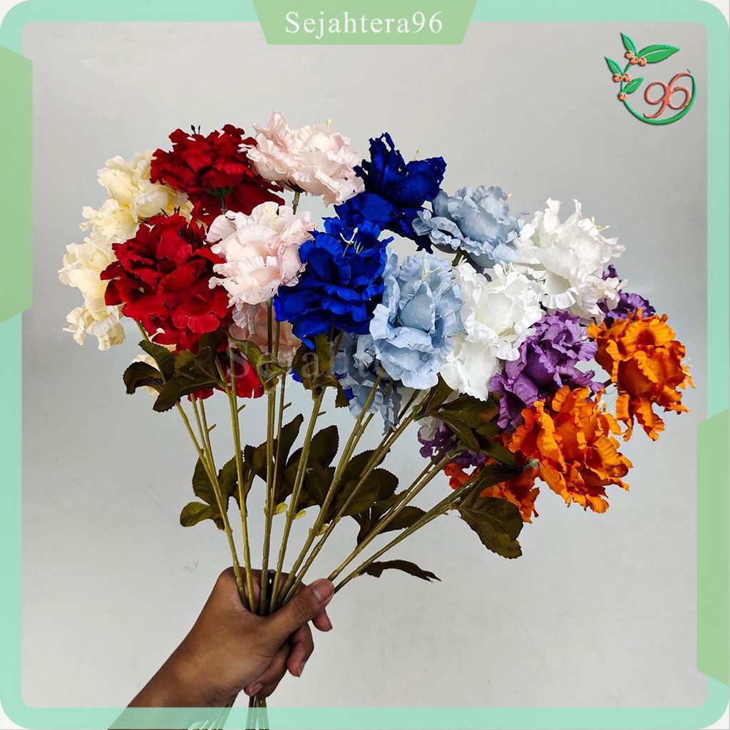 Jual Peony Rush Cabang 3 Bunga artificial Imitasi kain untuk Hiasan ...