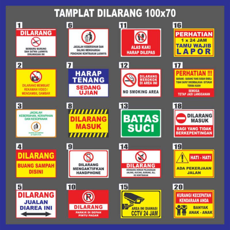Jual Spanduk / Banner Dilarang ukuran 100x70 | Shopee Indonesia