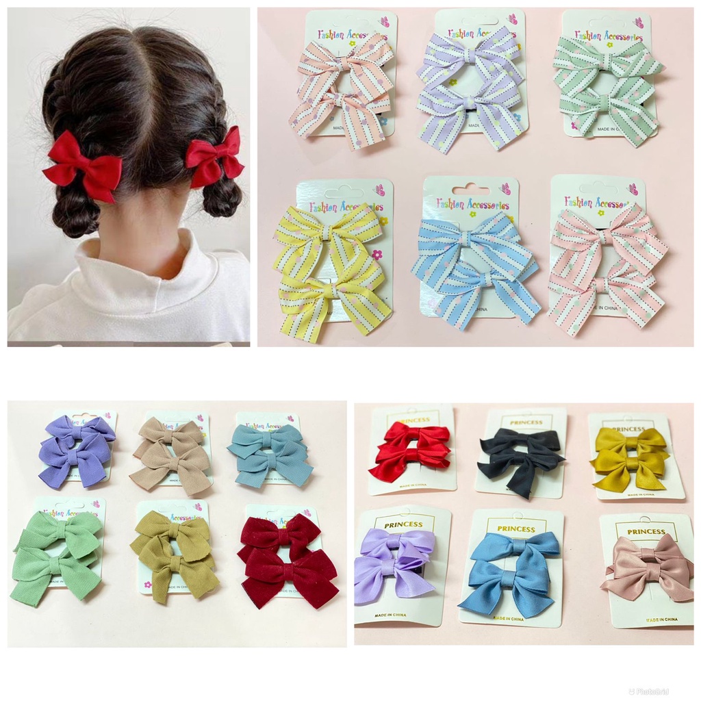 Jual (2pcs) Jepit rambut anak Pita Princess Korea /Set jepit rambut ...