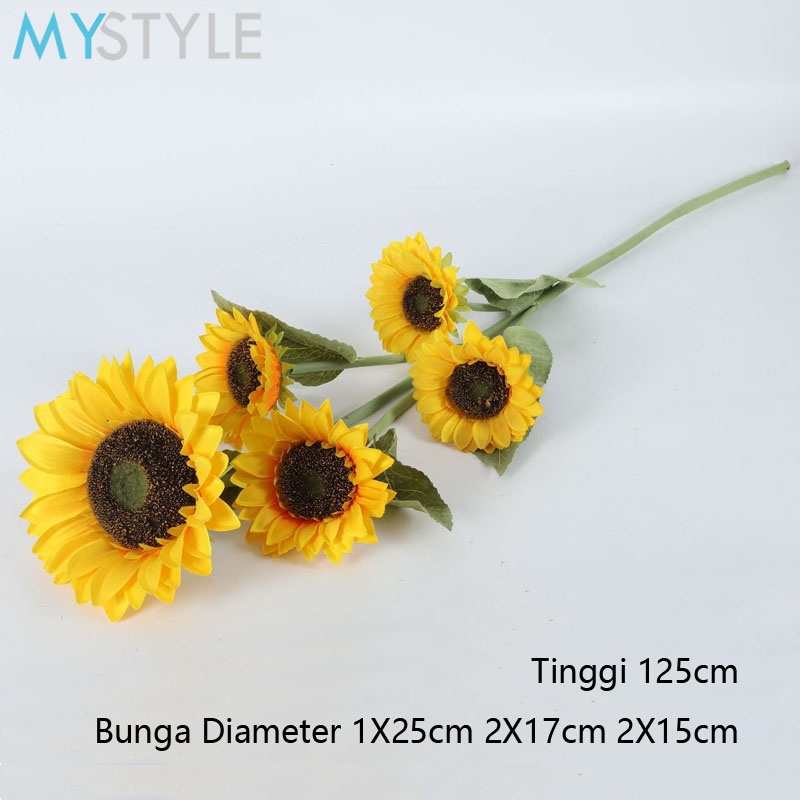 Jual MYSTYLE BUNGA MATAHARI PANJANG SZ5125 1 TANGKAI 5 CABANG 125 CM ...