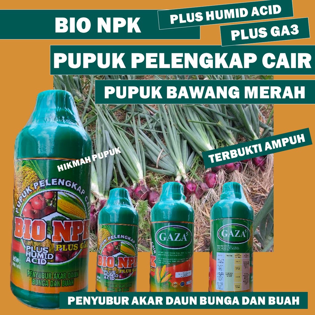 Jual Pupuk Pelebat Bawang Merah Terbaik BIO NPK GAZA Isi 500 ML, Pupuk Organik Cair Pelebat ...
