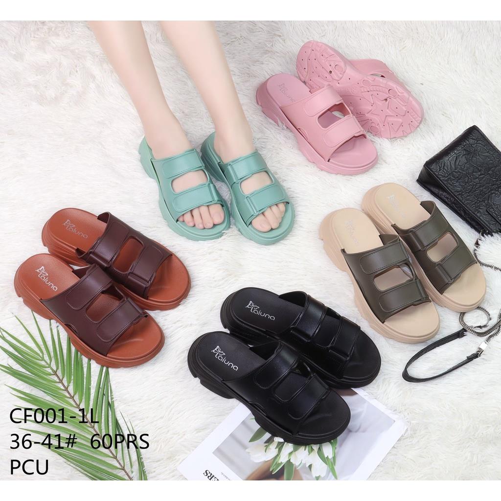 Jual Sandal FUJI Platfom Wanita Ban 2 Polos Tebal Import LLS CF001-1L ...
