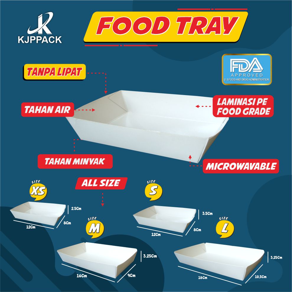 Jual Paper Tray (XS, S, M, L, XL) Premium White Ivory | HARGA PABRIK ...