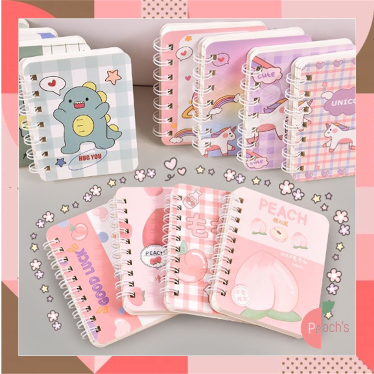 Jual PEACHs - B5865 Buku Catatan Kecil Notebook Ring Motif / Notebook ...