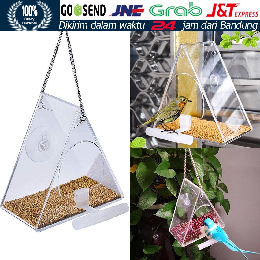 Jual Bird Feeder Window / Parrot Food Feeder Bird Feed Box / Outdoor ...