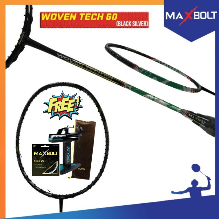 Jual Raket Badminton Original Maxbolt Woven Tech 60 WT60 WT 60 Silver ...