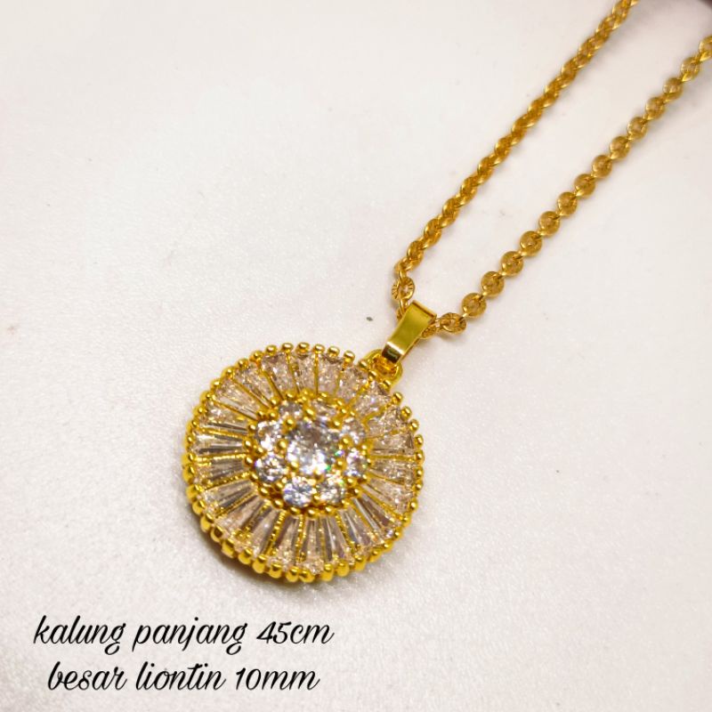 Jual kalung dan liontin xuping bulat Kalung Titanium Asli Wanita Anti ...