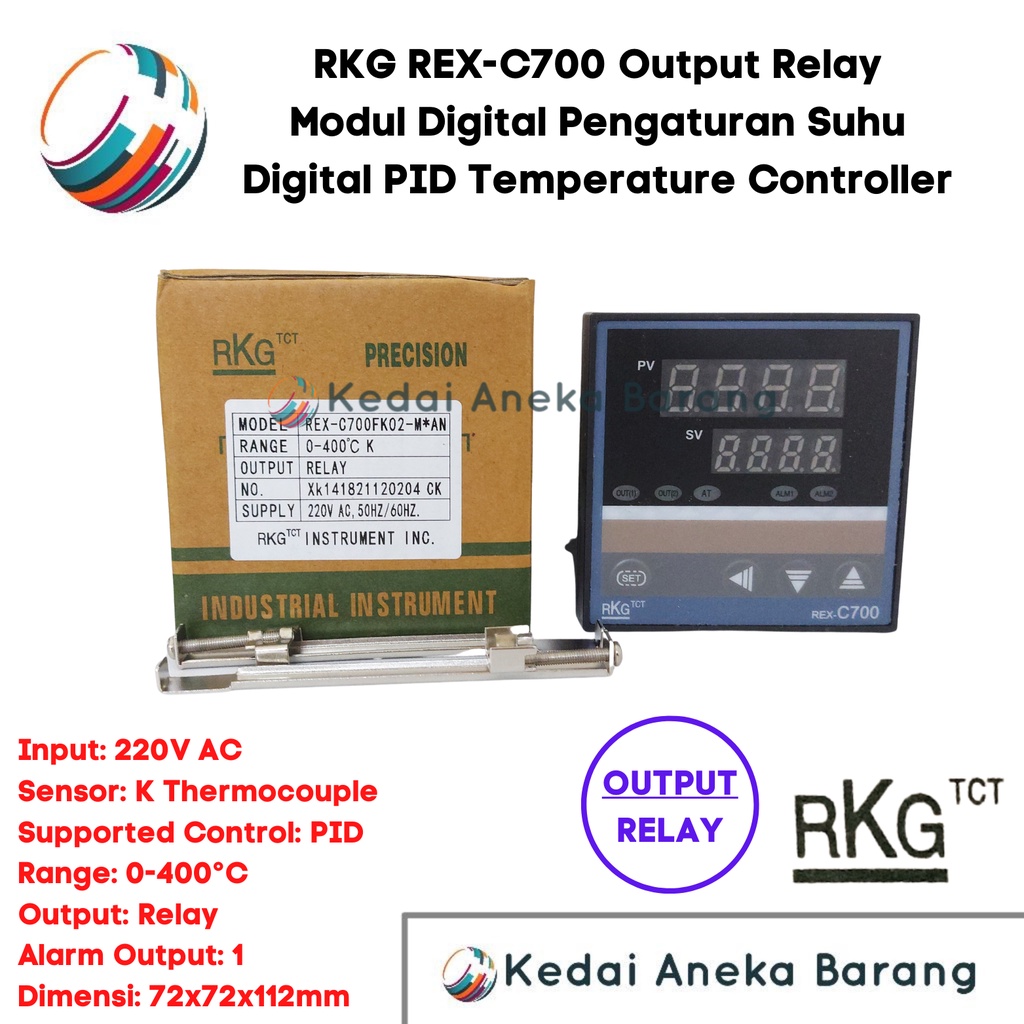 Jual PID Rex RKG C700 Rex-C700 Output Relay 220V AC 0-400C 400C Module Modul Digital Temperature ...