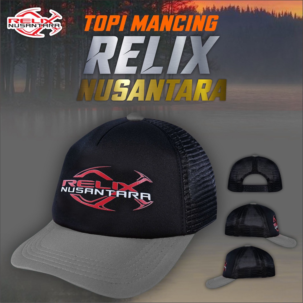 Jual EXTRA BONUS | Topi Relix Nusantara BLACK GREY | Shopee Indonesia