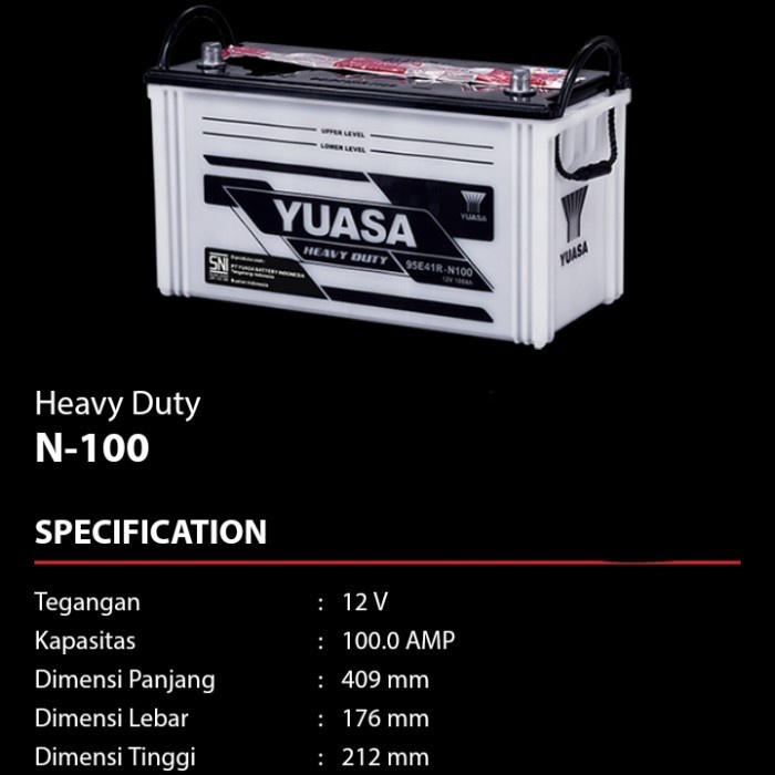 Jual Aki Mobil dan Genset Yuasa Heavy Duty N100 HD 100Ah Accu original | Shopee Indonesia