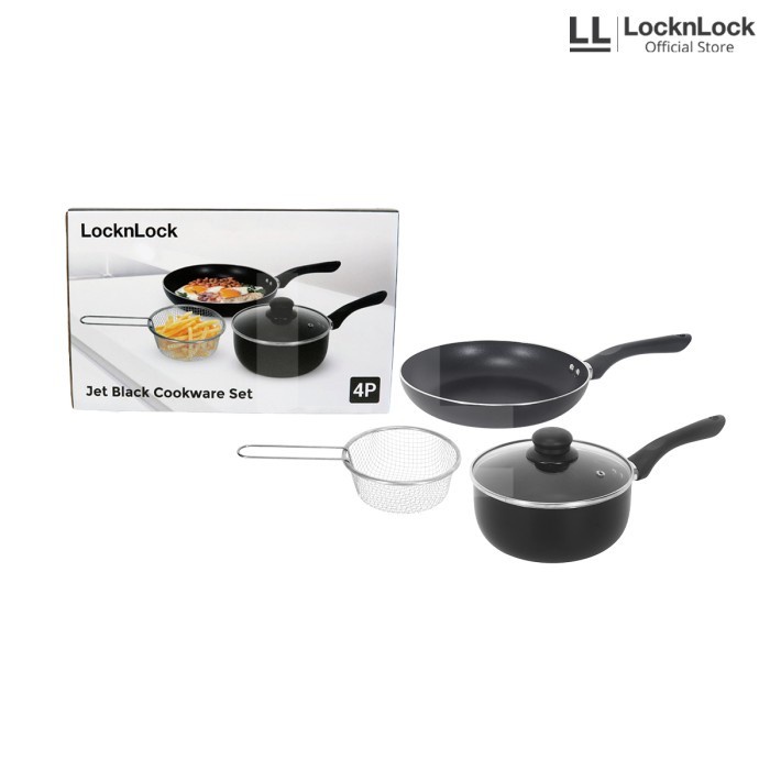 Jual LocknLock Jet Black Cookware Set 4P Lock&lock Lock n lock ...