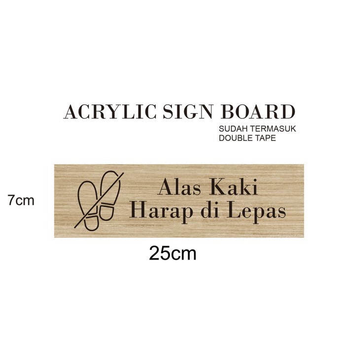 Jual Wooden Japanese Sign Board Alas Kaki Harap di Lepas - Peringatan ...
