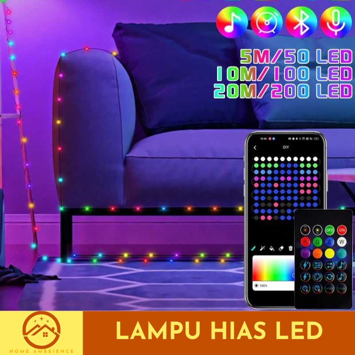 Jual Lampu Hias String LED Dekorasi Rumah Smart Bluetooth Daya USB RGB ...