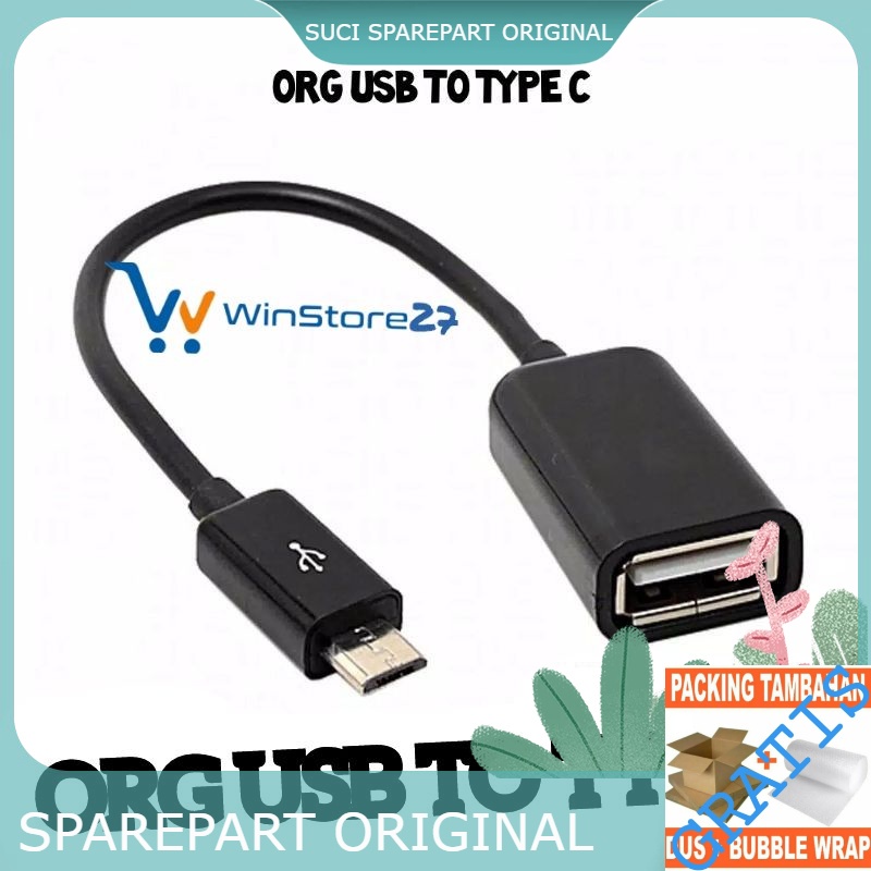 Jual KABEL DATA OTG USB TO TYPE C KONEKTOR ADAPTER CONNECT KIT TYPE C ...