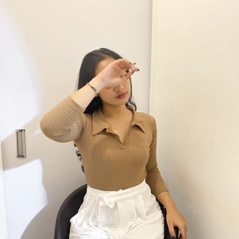 Jual LOLA TOP LENGAN PANJANG / atasan wanita terbaru/Longsleve korea pressbody//baju atasan ...