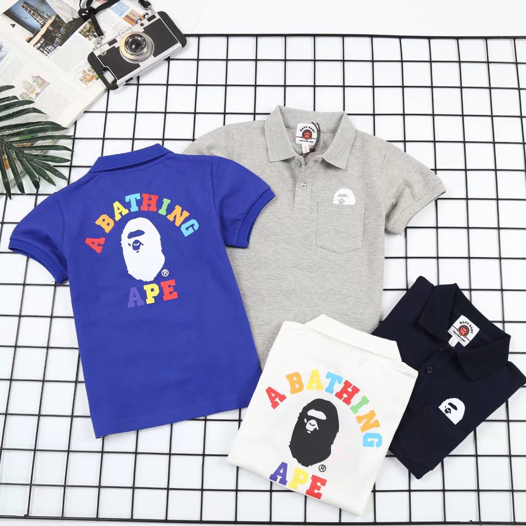Jual Atasan kaos polo anak laki laki motif bape bathing ape shirt ...