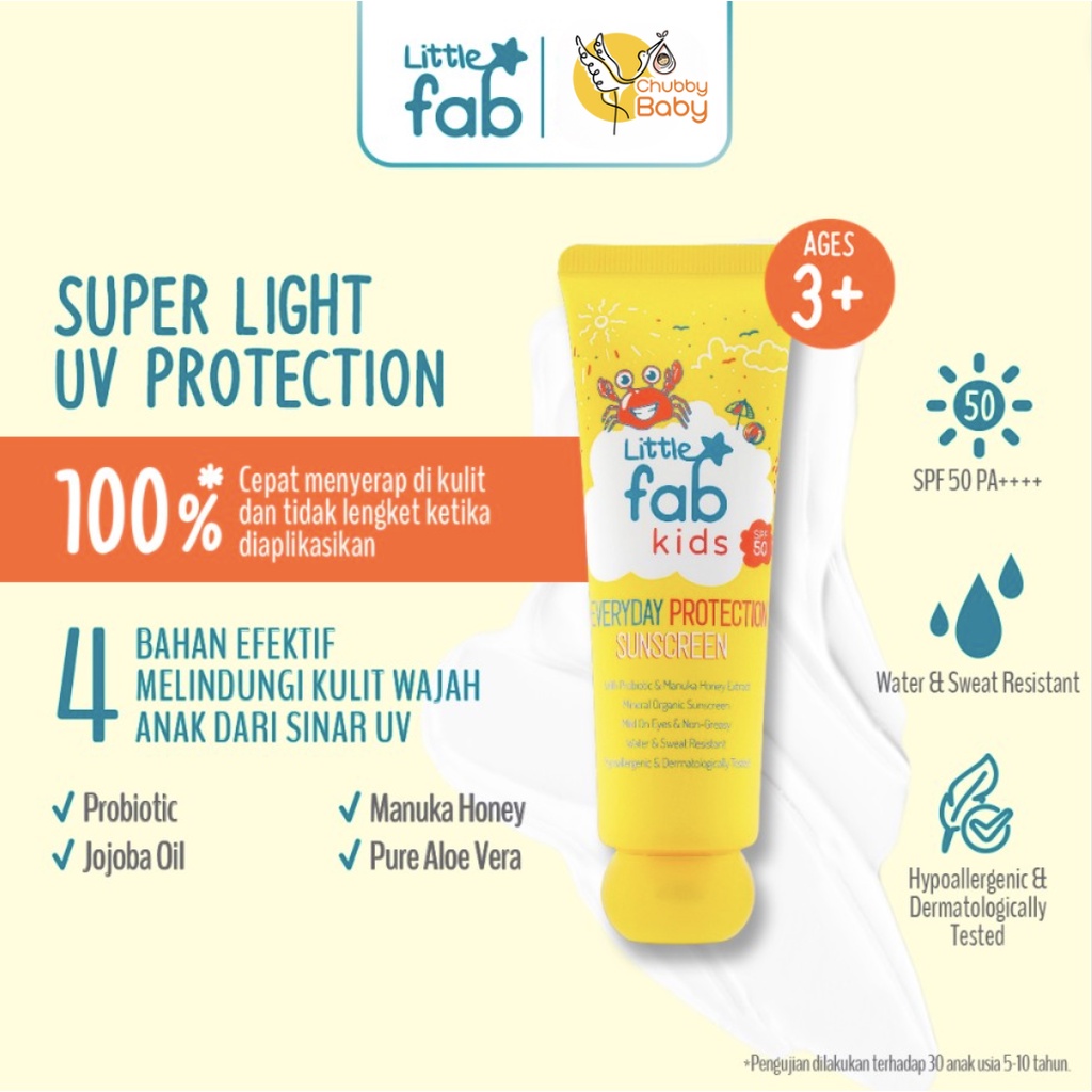 Jual Little Fab - Kids Everyday Protection Sunscreen 40ml SPF50 ...