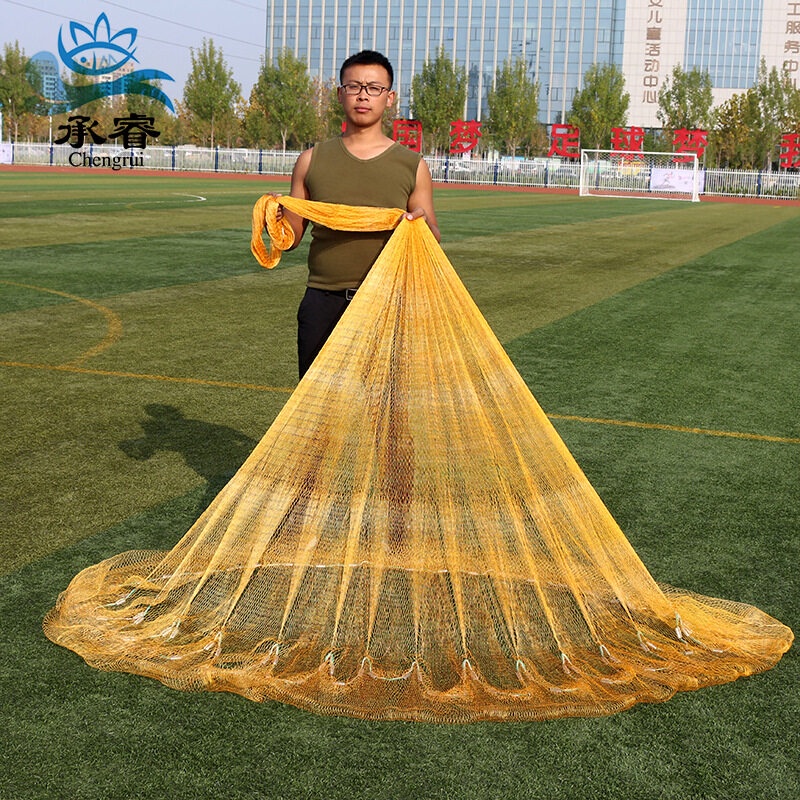 Jual JALA LEMPAR NELAYAN JARING IKAN BAHAN NYLON KAIN KUNING KECOKLATAN ...