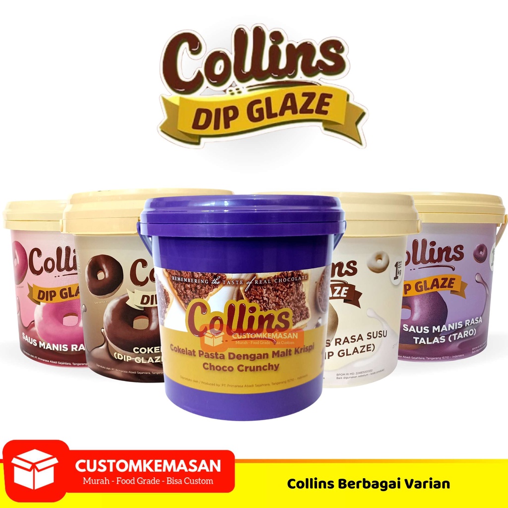 Jual Collins Dip Glaze 1 kg / Toping Donat Collins / Selai Donat ...