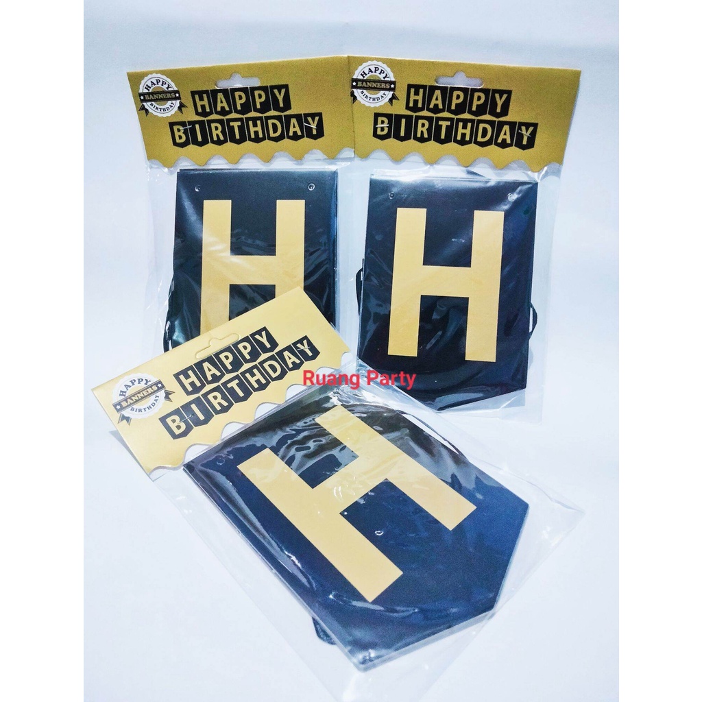 Jual Banner Gold Hitam / Banner ulang tahun / Banner Pesta / Banner Hbd ...