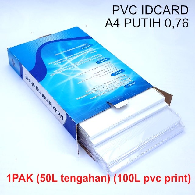 Jual Kertas PVC ID Card Ukuran A4 instan White - 50 Set | Shopee Indonesia