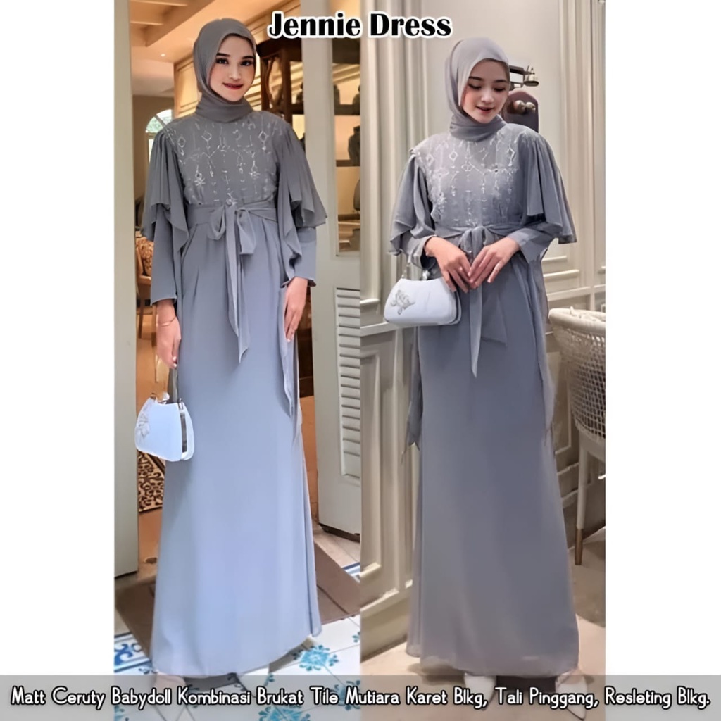 Jual SC. Jennie Set Wanita Muslim 2in1 Matt Ceruty Mix Brukat Premium ...