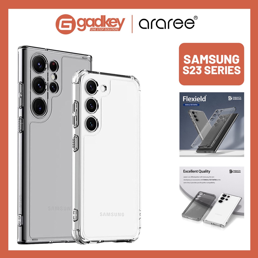 Jual Case Samsung Galaxy S23 Ultra S23 Plus S23 Araree Flexield Clear ...