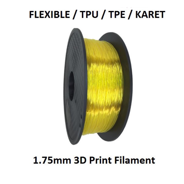 Jual Flexible TPU TPE 3D Print 1.75mm Filament Printer Clear Yellow ...